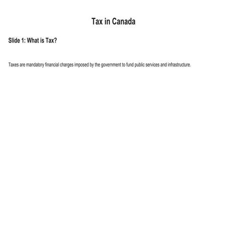 Overview of Canada’s Tax System Brief and sweet | PDF