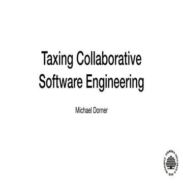 Taxing Collaborative Software Engineering Pdf Business Business And Finance