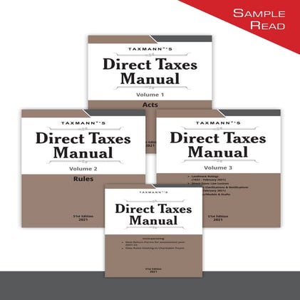 Taxmann's Direct Taxes Manual (Set of 3 Volumes) - 2021 | PDF