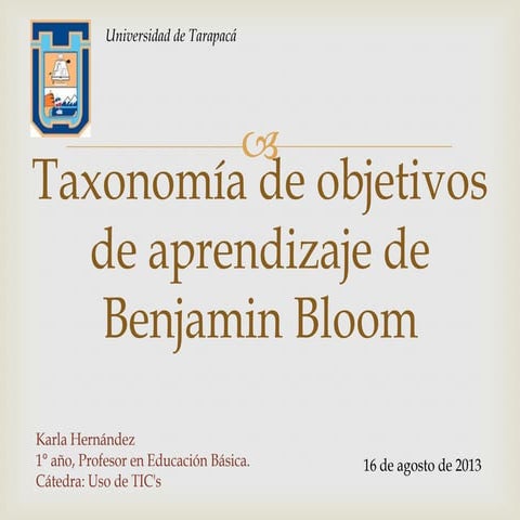 Taxonomía de objetivos de aprendizaje de benjamin bloom mejorado | PPTX