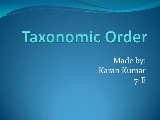 Taxonomy Ppt