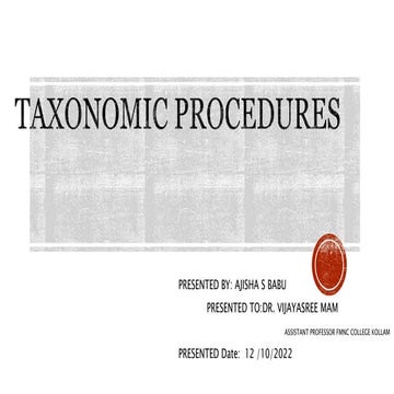 Taxonomic key | PPTX