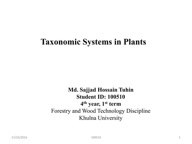 1.unit lesson 1- Introduction to plant taxonomy | PPTX | Biological ...