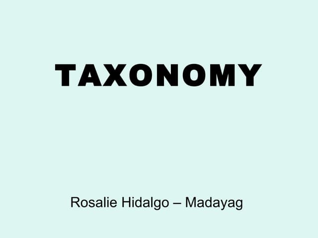 Taxonomy | PPTX