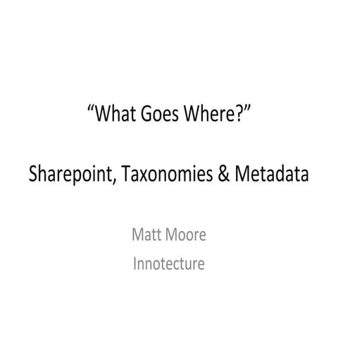 Sharepoint & Taxonomy | PPT
