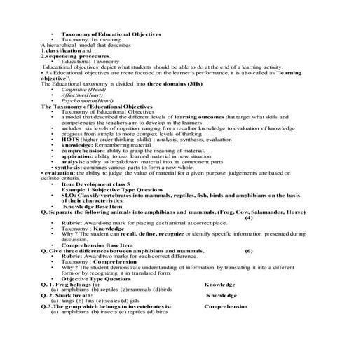 Taxonomy of educational objectives | PDF