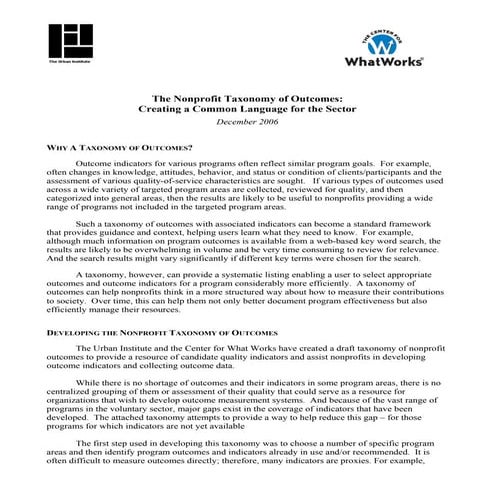 Taxonomy of Outcomes | PDF