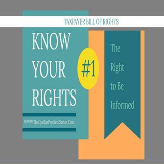 Taxpayer Bill of Rights Infographic | PDF | Personal Taxes | Personal ...
