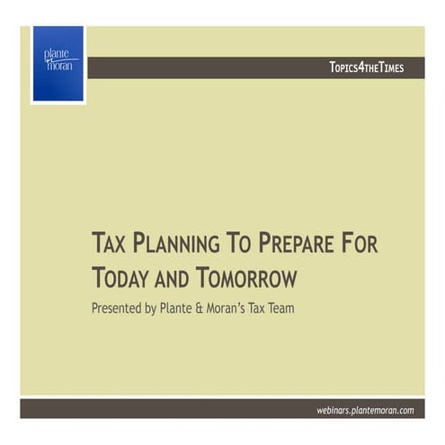Tax strategies by karla dennis originally done 4 8-11 | PPT