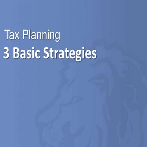 Tax planning strategies | PPTX
