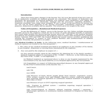 Tax planning for medical expenses | PDF