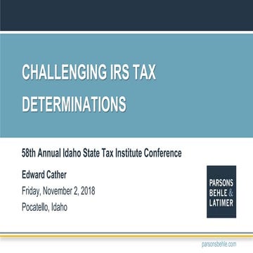 Challenging IRS Tax Determinations | PPTX | Business Accounting ...