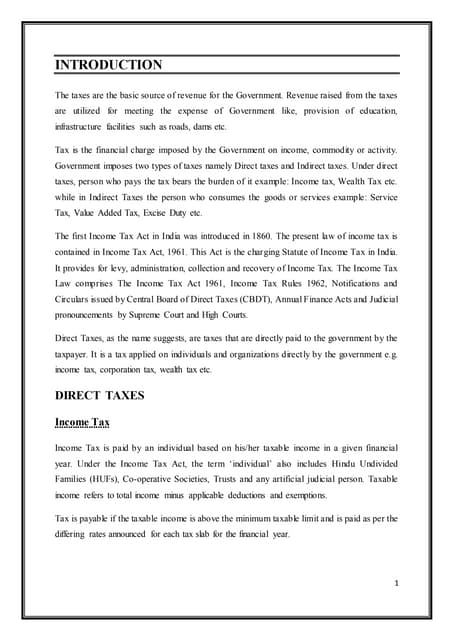 Income tax introduction and basic concepts | PPTX