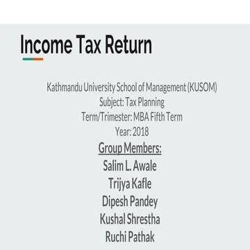 Income Tax Return | PPTX