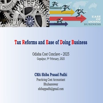Tax Reforms (GST) & Ease of Doing Business | PPTX