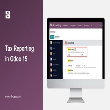 Tax Reporting in Odoo 15 | Odoo 15 Accounting | PPTX