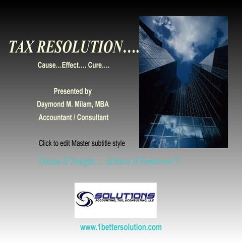 Tax resolution | ODP
