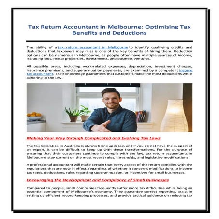 Tax Return Accountant in Melbourne Optimising Tax Benefits and ...