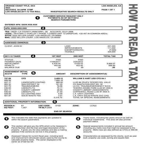 Tax Roll Explantion | PDF
