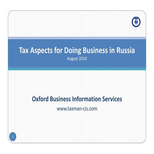Tax Russia | PDF