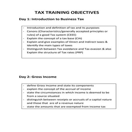 Tax training | PDF