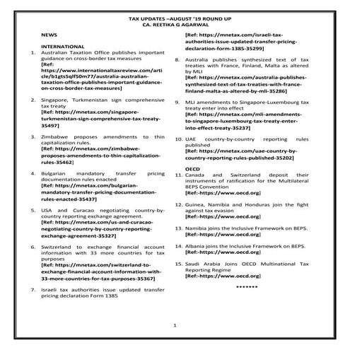 "Tax Updates- August 19 Round Up" | PDF | Business Accounting & Finance ...