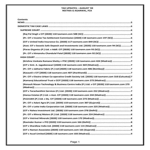 Tax updates august '20 | PDF