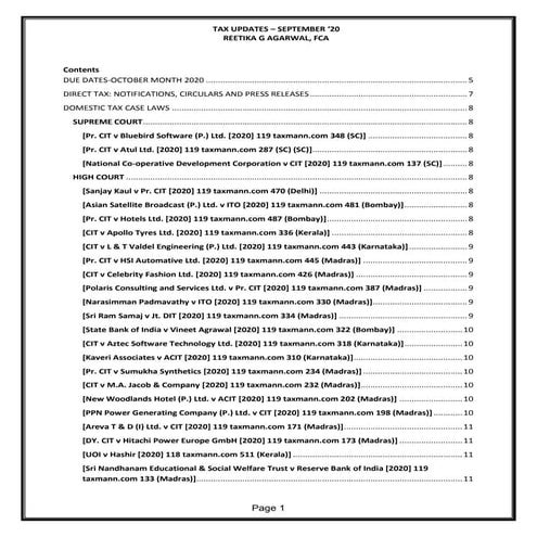 Tax Updates September '20 | PDF