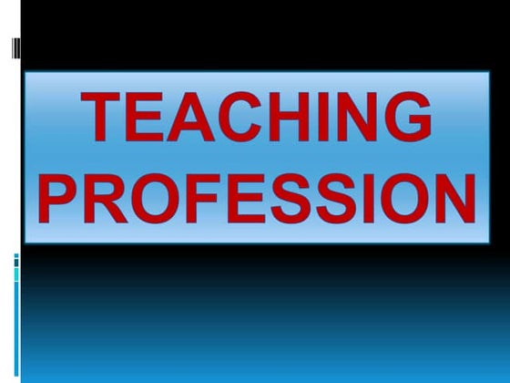 The teacher as a professional | PPTX | Professional School ...