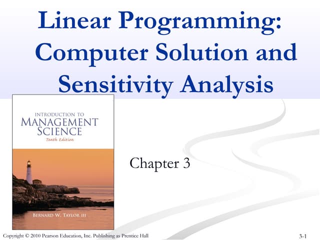 Operations Research - Sensitivity Analysis | PPTX