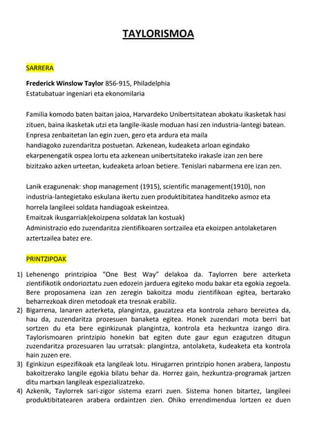 Taylorismoa | PPTX
