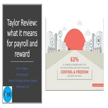 Presentation delivered to Reward strategy on the Taylor Review | PPT