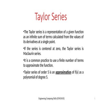 Taylor Series - Updated Slides for engineering | PPT