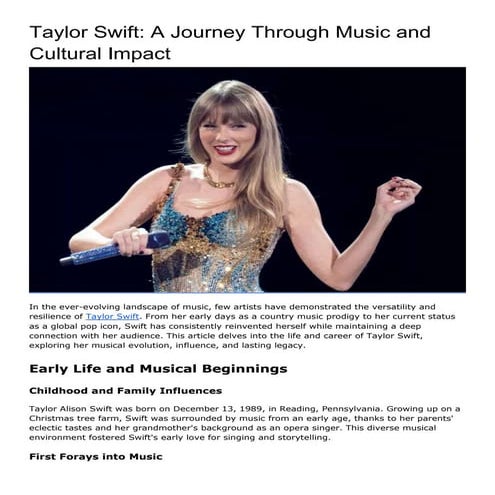 Taylor Swift: Biography, Achievements, and Influence | DOCX