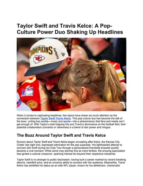 Taylor Swift & Travis Kelce: A Festive Football Fling.pptx