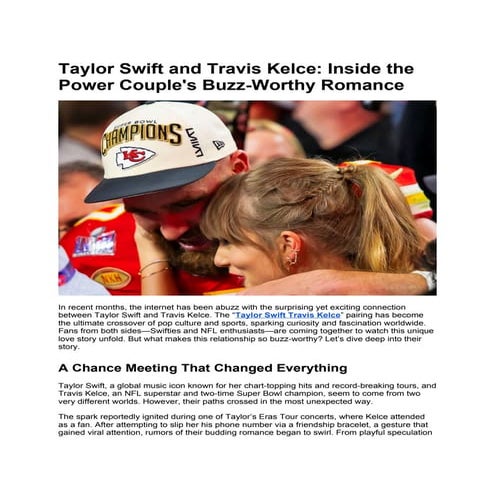 Taylor Swift and Travis Kelce: Inside the Power Couple's Buzz-Worthy Romance | DOCX