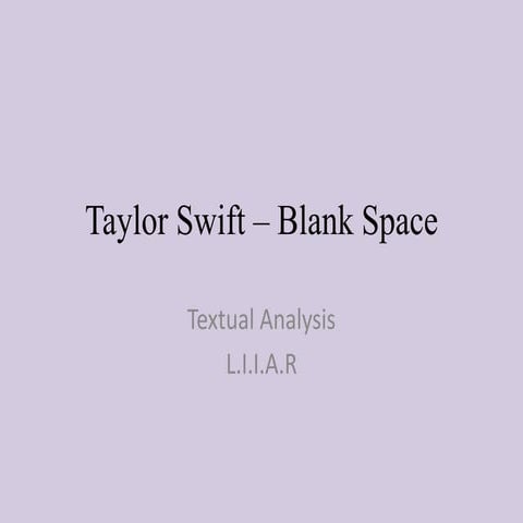 Taylor swift – blank space (1) | PPTX