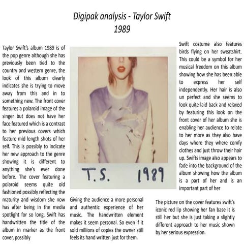 Taylor swift digipak analysis | PPT