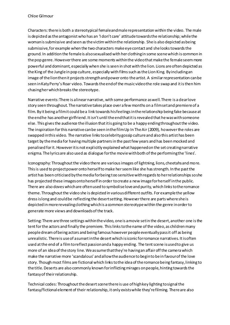 Taylor swift music video analysis