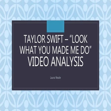 Taylor swift – Video Analysis | PPT