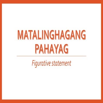 Filipino Tayutay 6. Mga tayutay at mga halimbawa nito. | PPTX