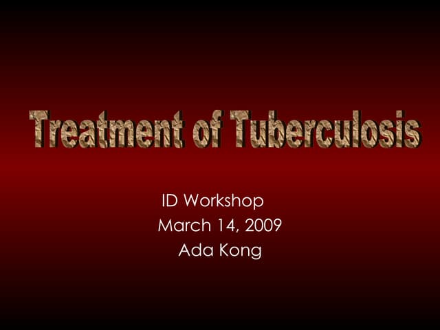 management of tuberculosis adult cpg malaysia | PPT