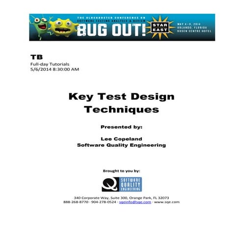 Key Test Design Techniques | PDF