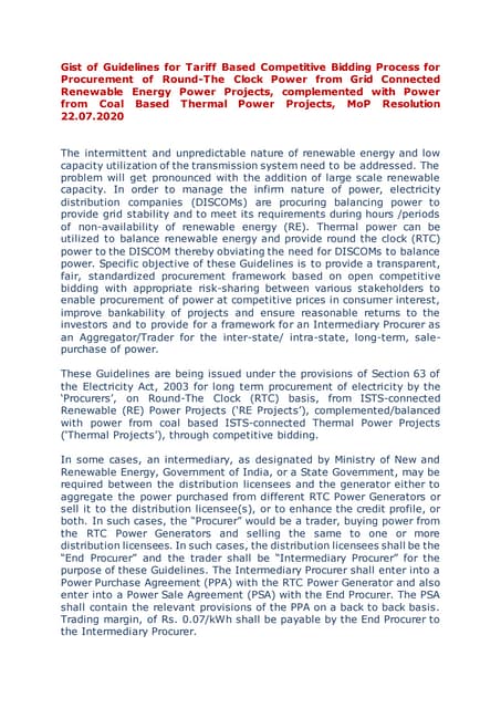 Tariff Based Competitive Bidding (TBCB) for Intra-State Transmission ...