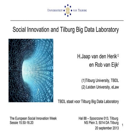Social Innovation en de Tilburg Big Data Laboratory | PPT