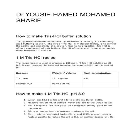 Tris Hcl Buffer Docx