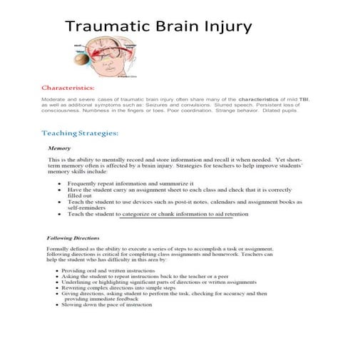 Traumatic Brain Injury | DOCX