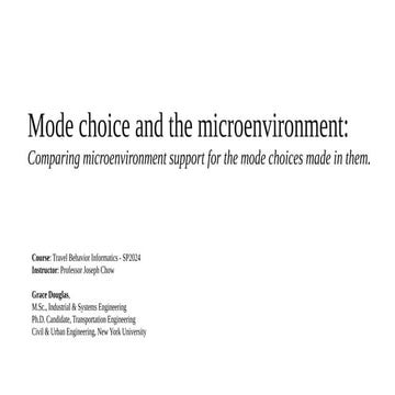 Mode choice in NYC at block group levell | PPT