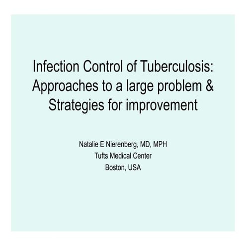 Tuberculosis Infection Control - The CRUDEM Foundation | PDF