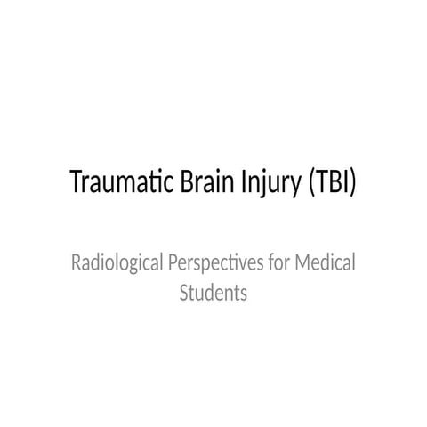 Role of mri in traumatic brain injury | PPTX